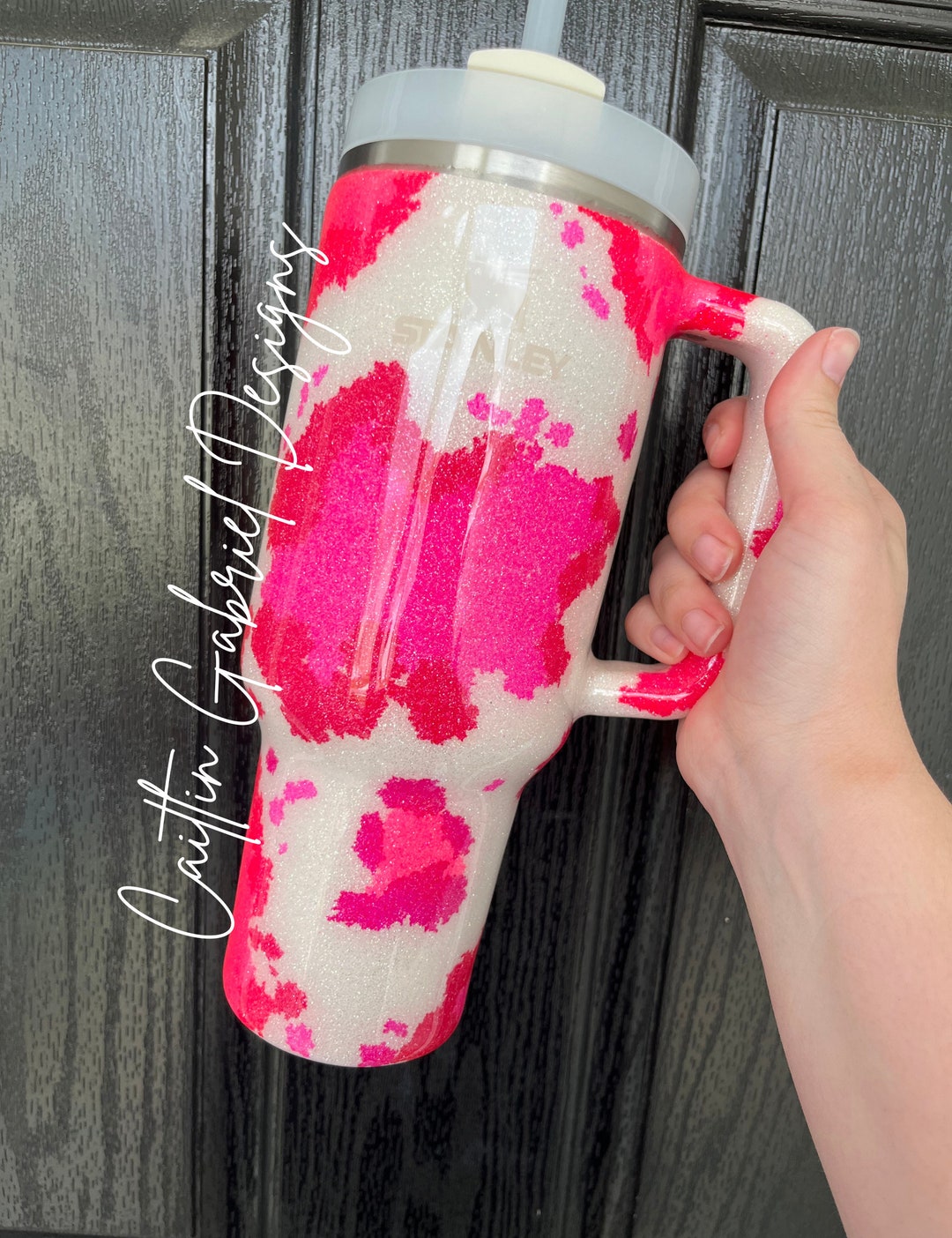 PINK Cowhide Tumbler | Stanley | Yeti | Simple Modern | HOGG - Etsy