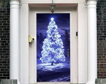 Merry Christmas Front Door Cover Entry Holiday Doors 3D Banner | Etsy