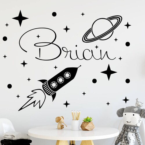 Personalized Name Wall Decal Space Wall Decal Custom Name | Etsy