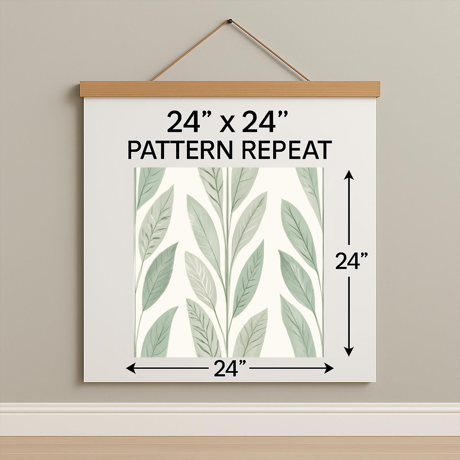 Green Leaf Peel and Stick Wallpaper, Modern Botanical Removable Wall ...