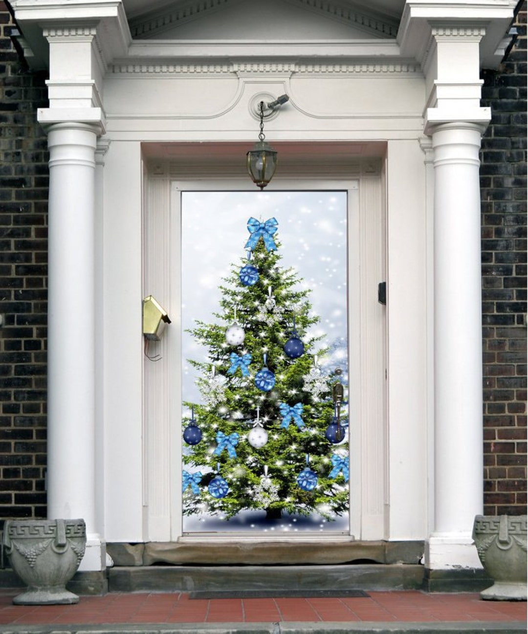 Christmas Front Door Cover Entry Doors Vinyl 3D Banner Art New - Etsy