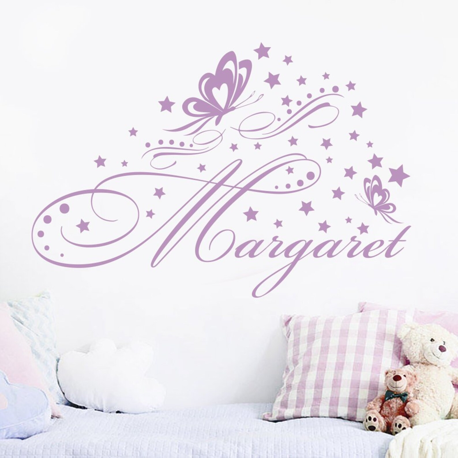 Girl Name Wall Decal. Personalized Name Stickers. Butterfly - Etsy