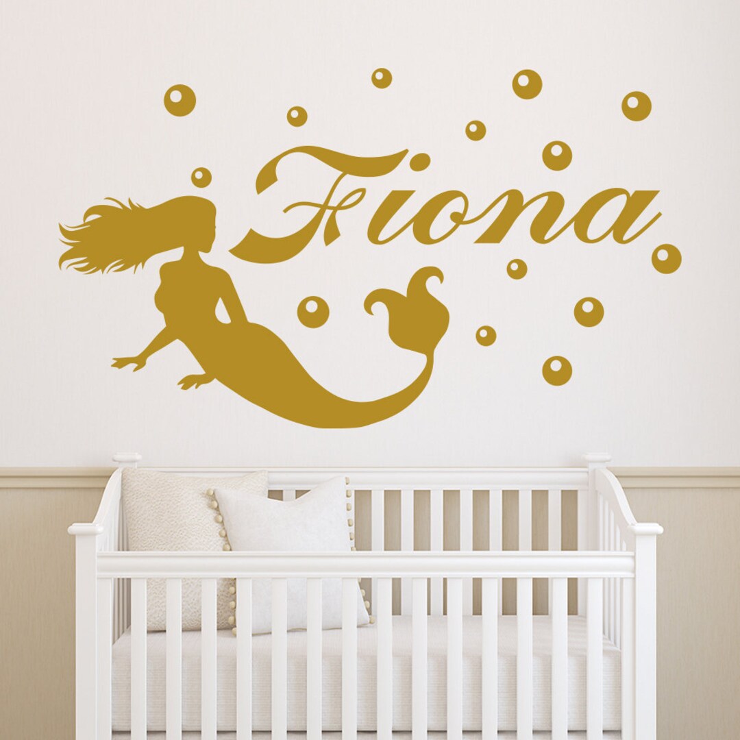 Girls Name Wall Decal. Mermaid Decal. Nautical Nursery Decor ...