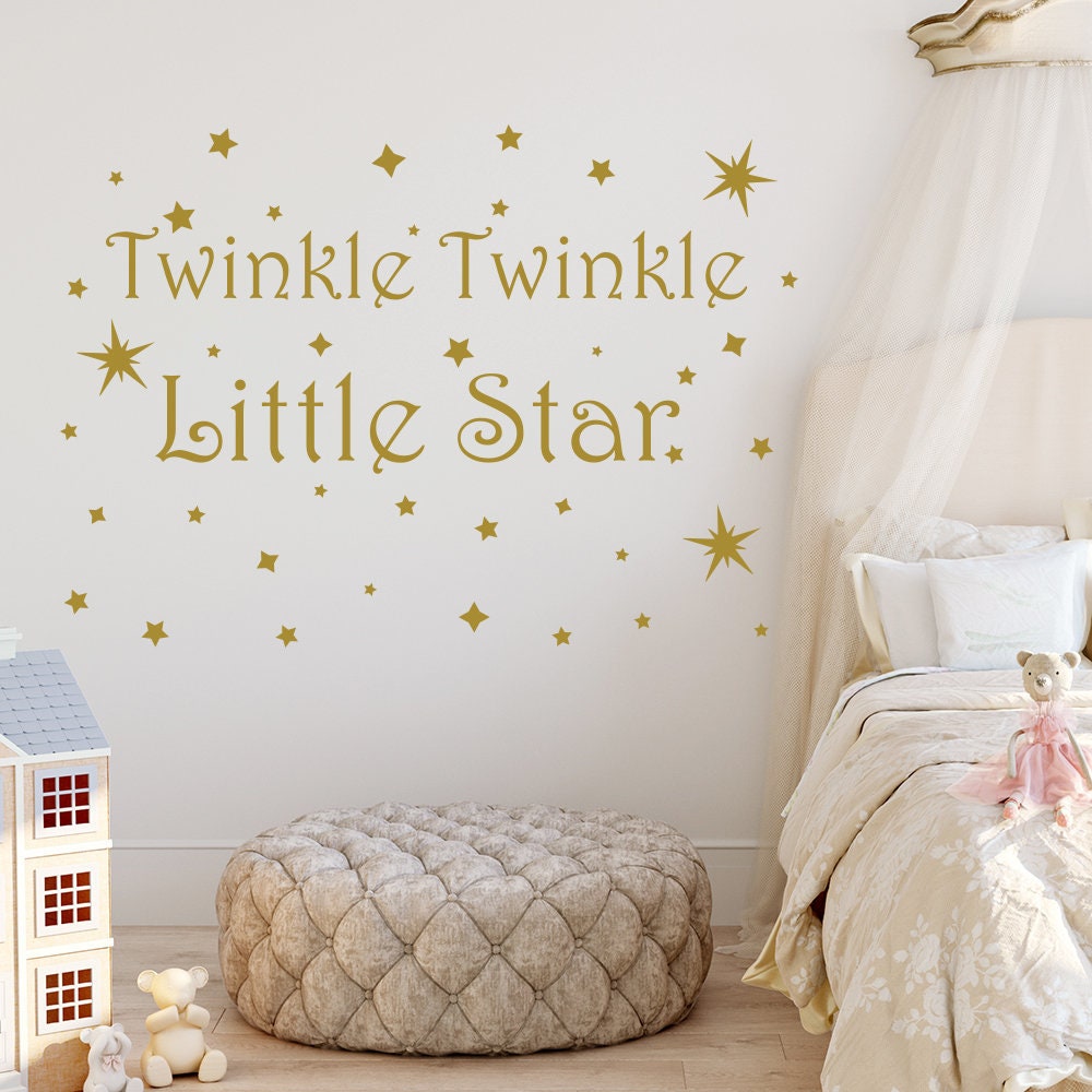 Twinkle Twinkle Little Star Quote Wall Decals Star Decal | Etsy