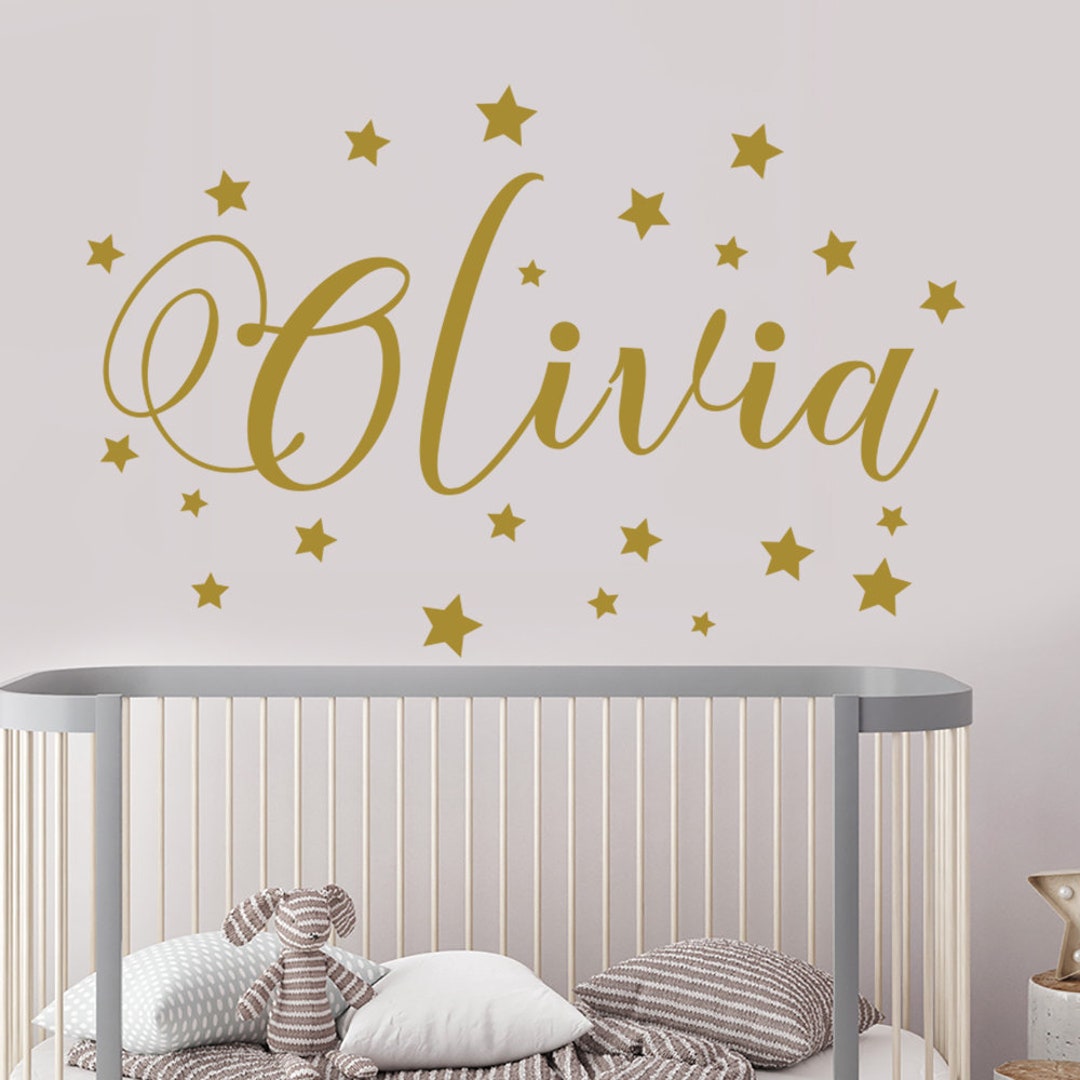 Personalized Name Wall Decal, Girls Name Stickers, Girl Nursery Decal ...