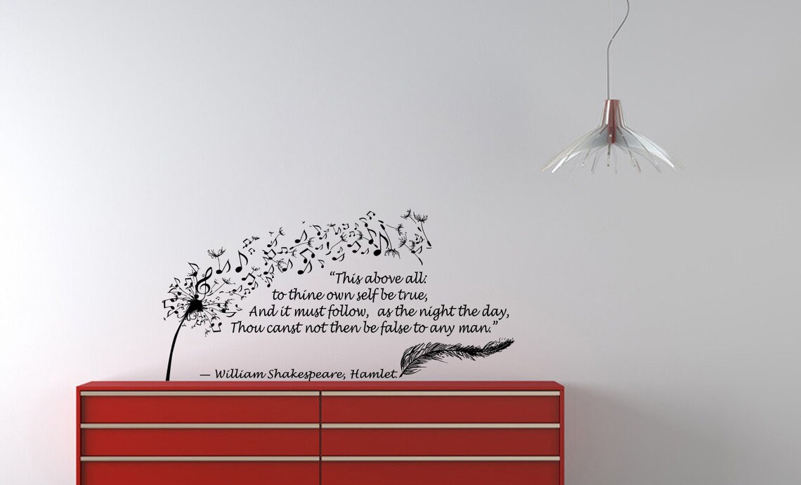 Wall Decals Quote Shakespeare Hamlet Dandelion Feather Musical - Etsy