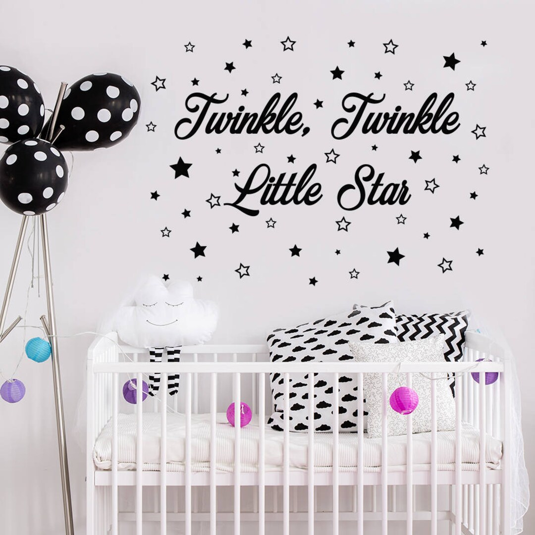 Quote Wall Decals Twinkle, Twinkle Little Star Decal Girls Bedroom ...