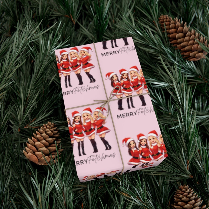 Pink Merry Fetchmas Wrapping Paper Sheets, Mean Girls Pink Wrapping ...