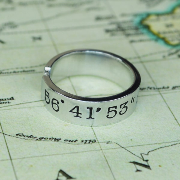 Coordinates Ring - Etsy