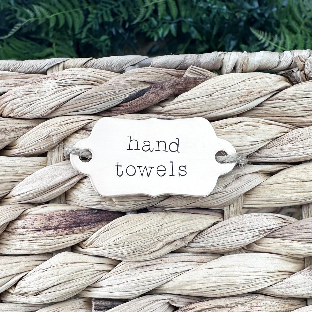 Custom Basket Label: Personalized Hand Stamped Brass or Copper Closet ...
