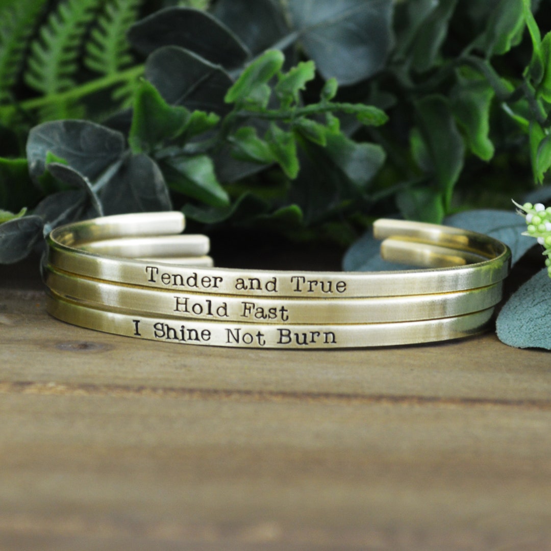 Scottish Clan Motto Bracelet • Skinny Layering Cuff • Personalized ...