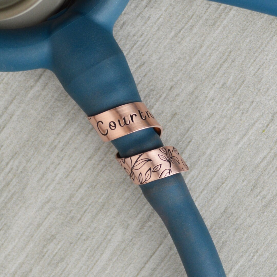 Custom Stethoscope ID Tag: Hand Stamped Wild Vines, Nurse Doctor Gift ...