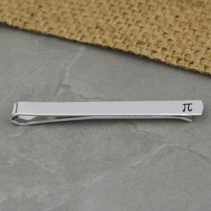 Pi Tie Bar Hand Stamped Teacher Gift Math and Science Gift - Etsy