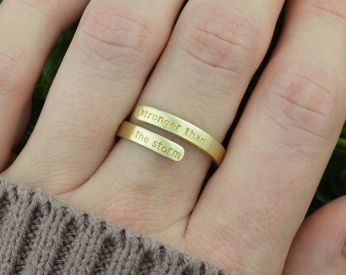 Hidden Message Ring - Personalized Ring, Hammered Ring, Sterling Silver ...