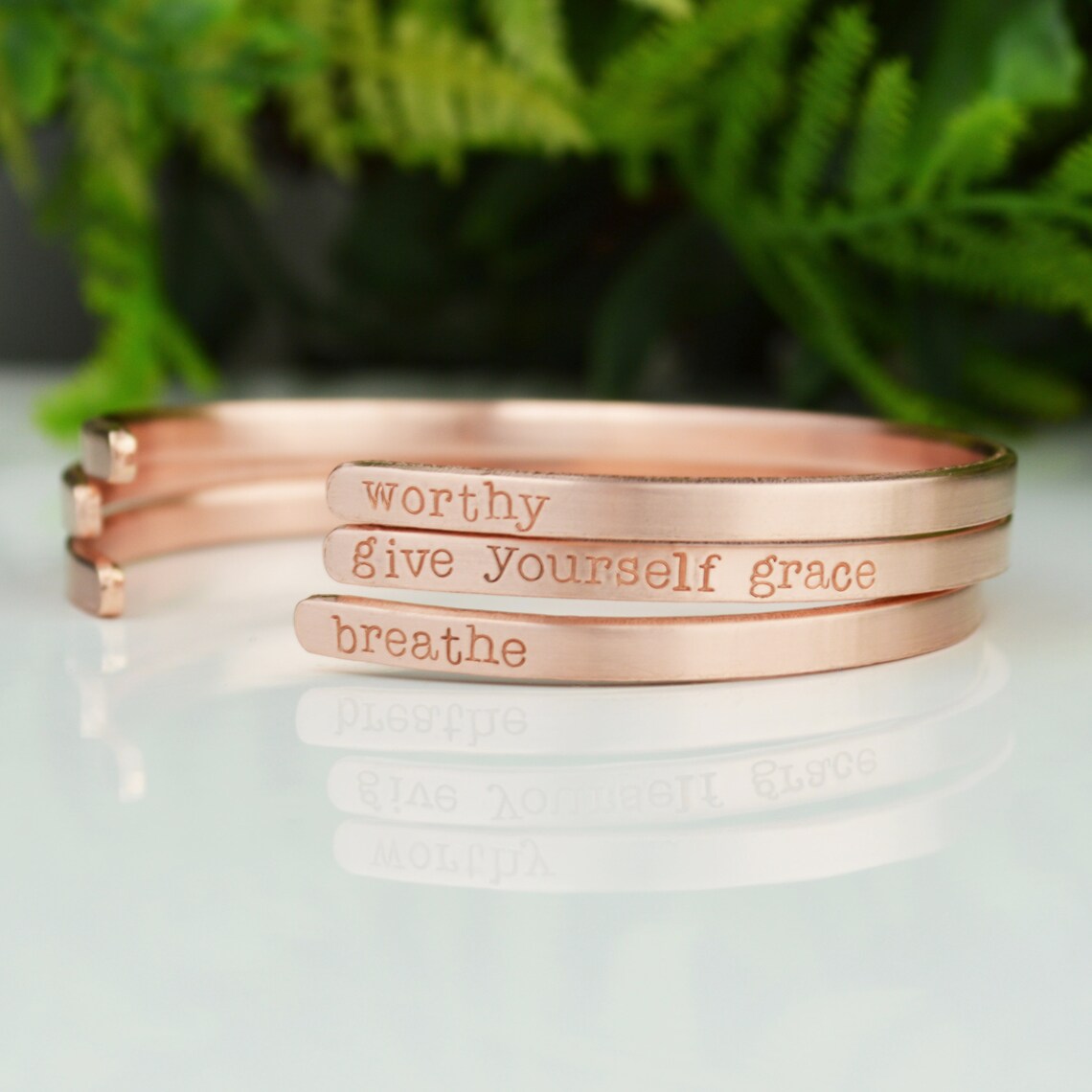 Custom Mantra Cuff Bracelet: Personalized Inspirational Jewelry - Etsy