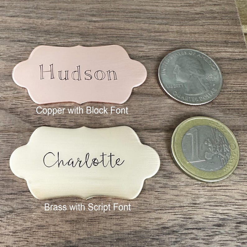 Personalized Stocking Tag: Custom Hand Stamped Brass or Copper Name Tag ...