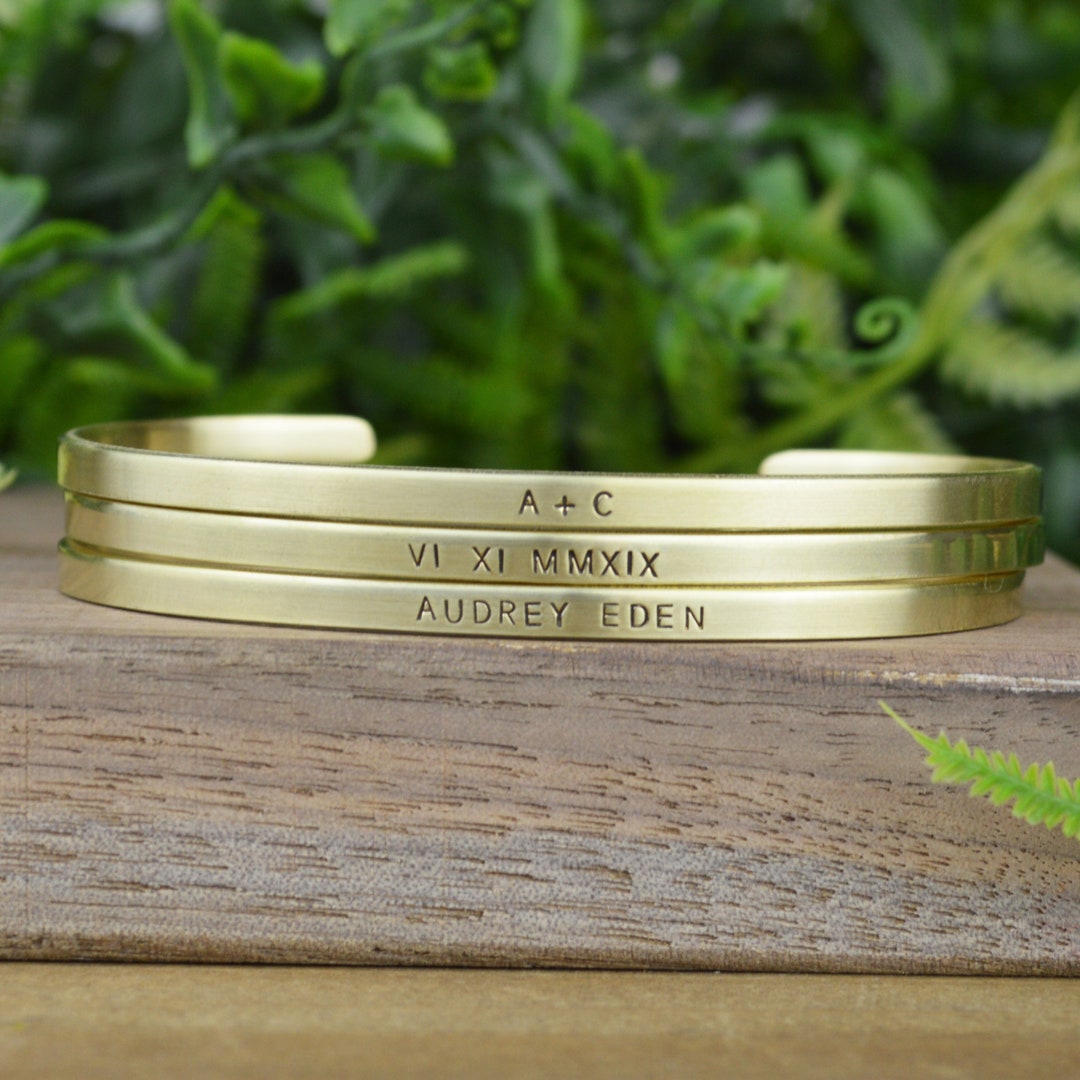 Family Milestones Stacking Bracelet • Custom Anniversary Layering Cuff ...