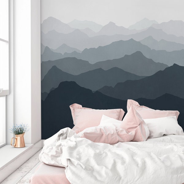 Mountain Mural Wallpaper - Etsy