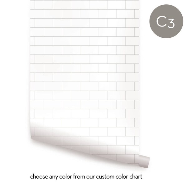 Subway Tile Wallpaper - Etsy