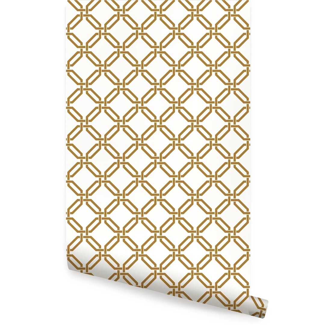 Octagon Links, Gold, Wallpaper - Etsy