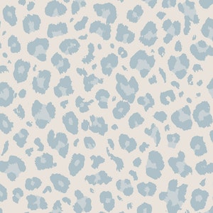 Animal Print Leopard Wallpaper, Light Blue, Wallpaper - Etsy