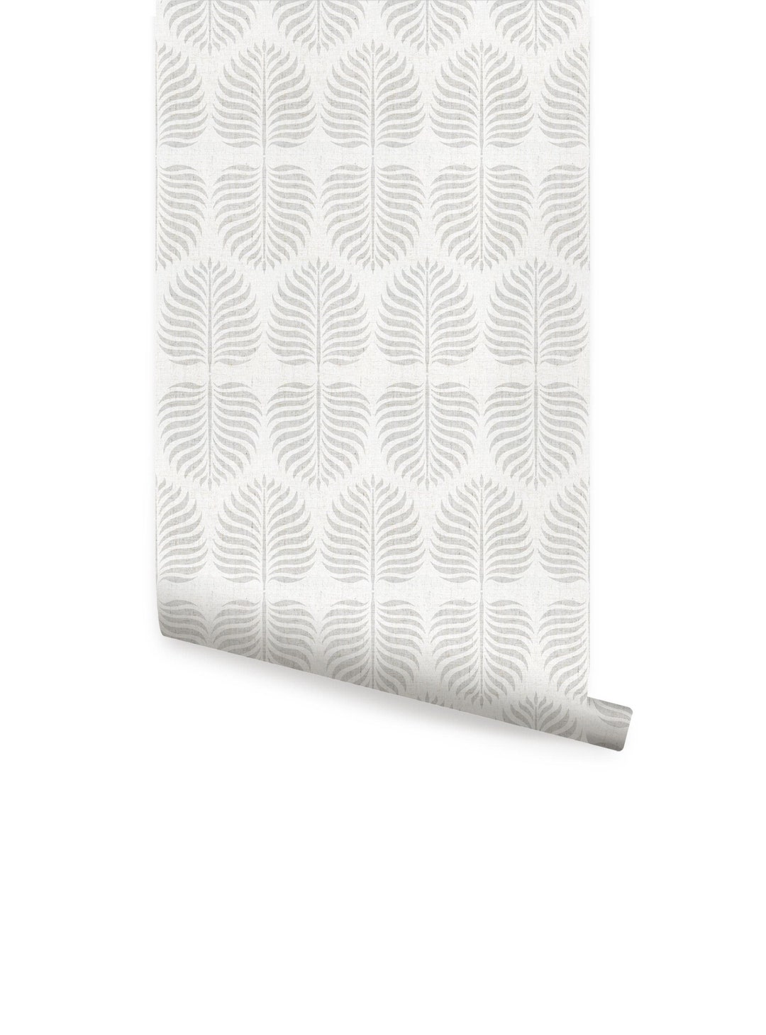 Fern Pattern Wallpaper, Grey, Repositionable Wallpaper - Etsy