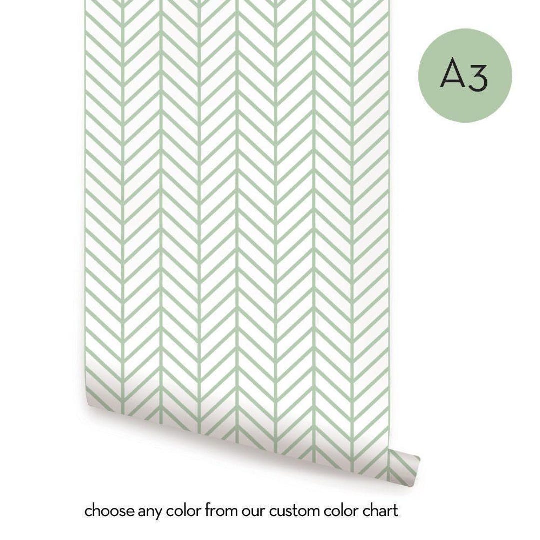 Herringbone Line Custom Color Wallpaper - Etsy