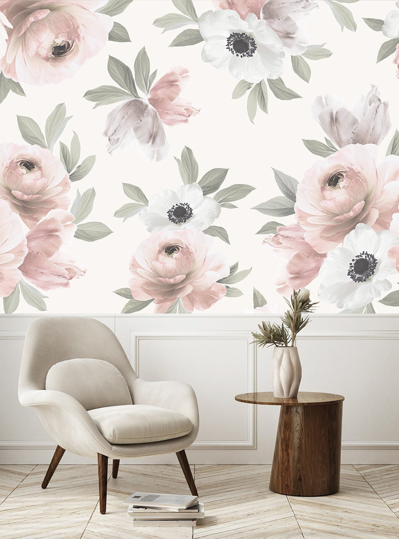 Floral Wallpaper Mural Spring Flowers Flower Extra Large - Etsy