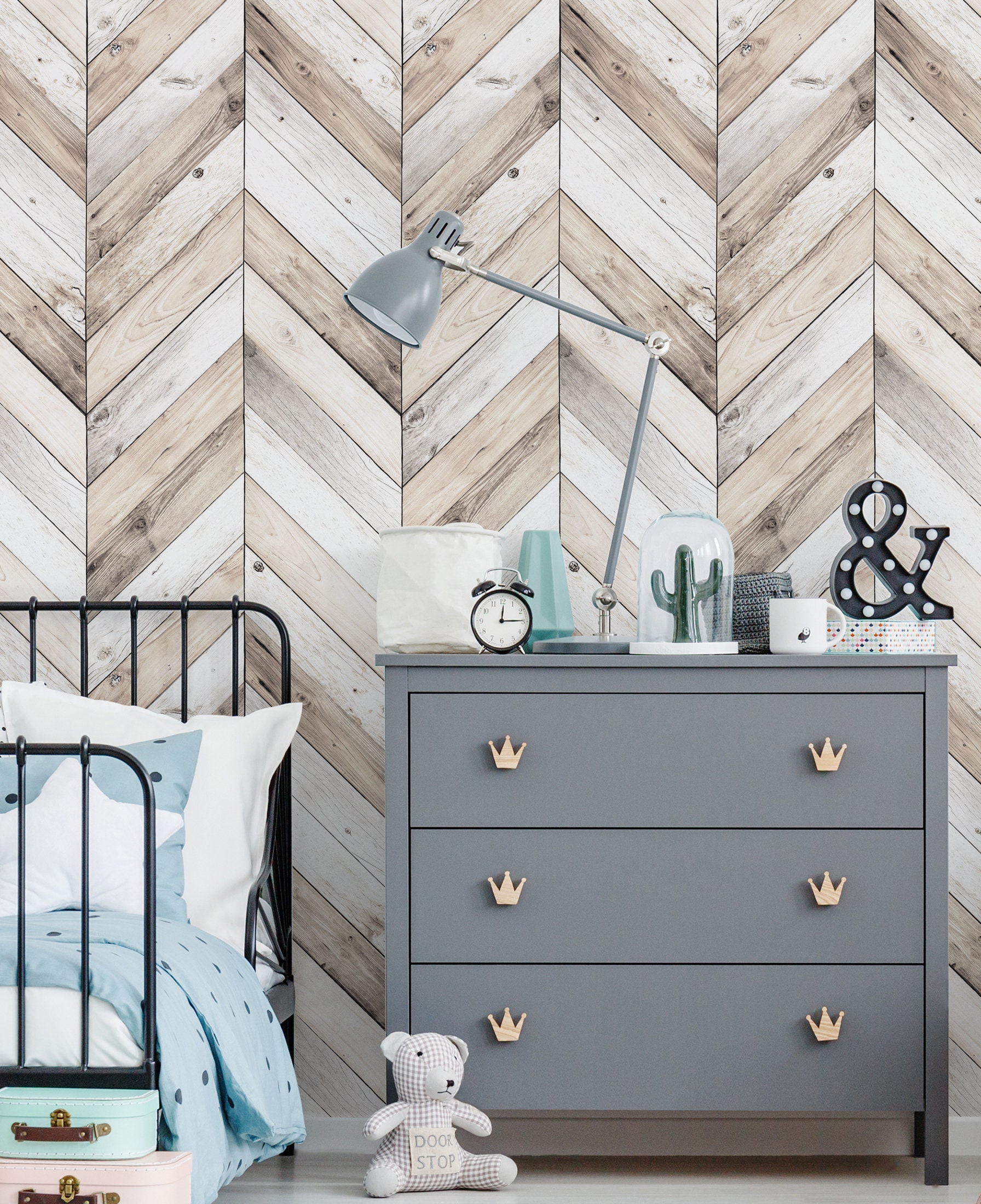 Chevron Wood Herringbone Wallpaper Light Self Adhesive - Etsy