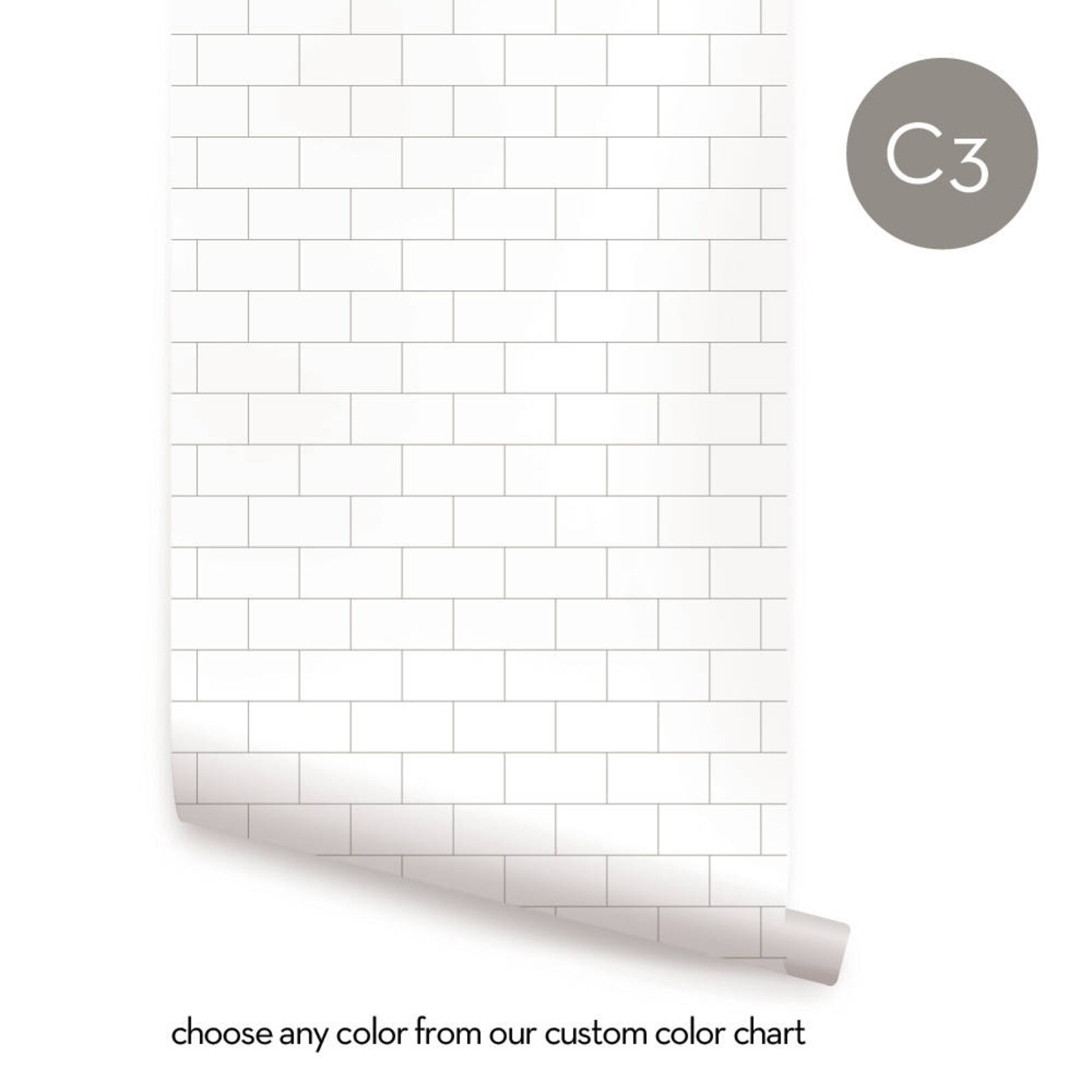 Subway Tile Lines Small Pattern Custom Color Peel & Stick - Etsy