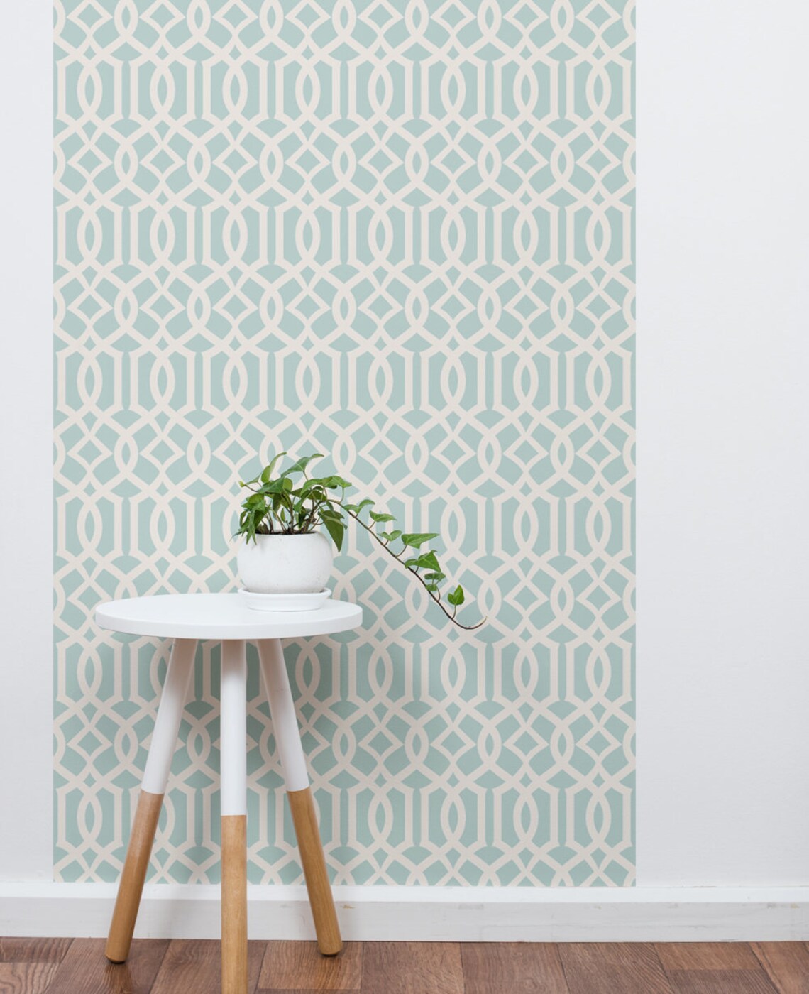 Modern Trellis Dusky Mint Peel & Stick Fabric Wallpaper - Etsy