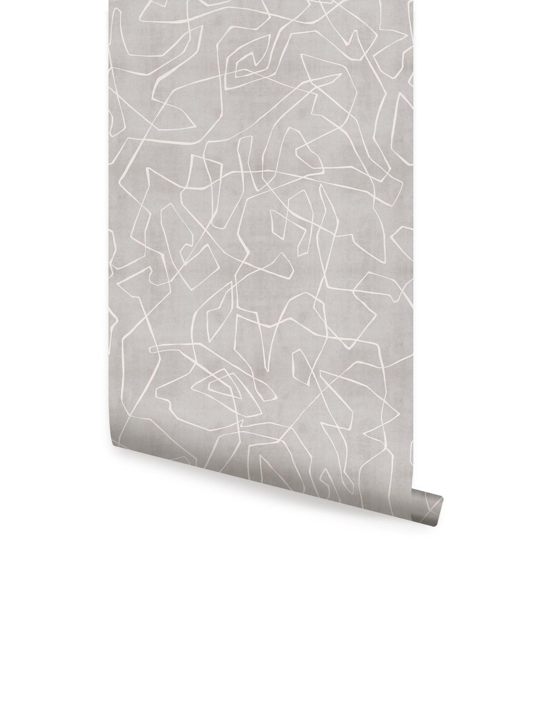 Entangled Lines Textured Look Background Wallpaper, Grey, Wallpaper - Etsy