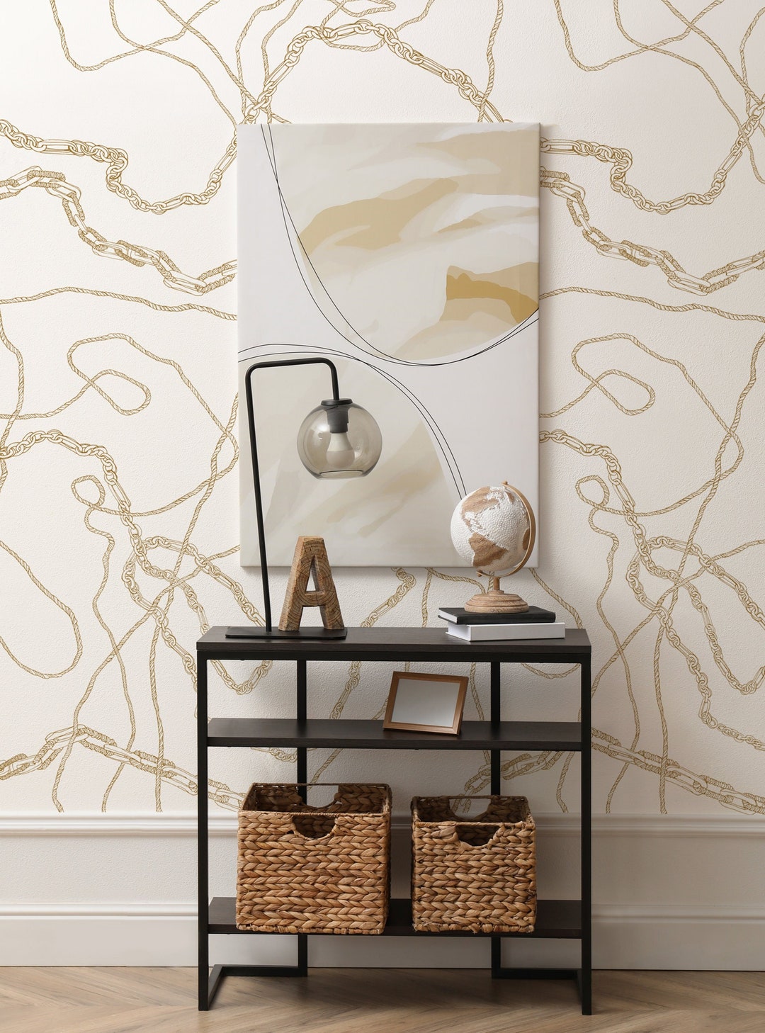 Elegant Ropes and Chains, Gold, Peel and Stick Wall Mural - Etsy