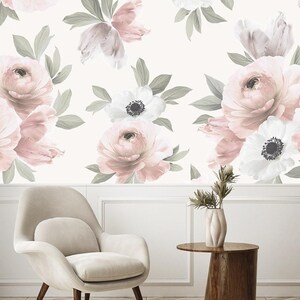 Floral Wallpaper Mural, Spring Flowers, Flower Extra Large Wall Art ...