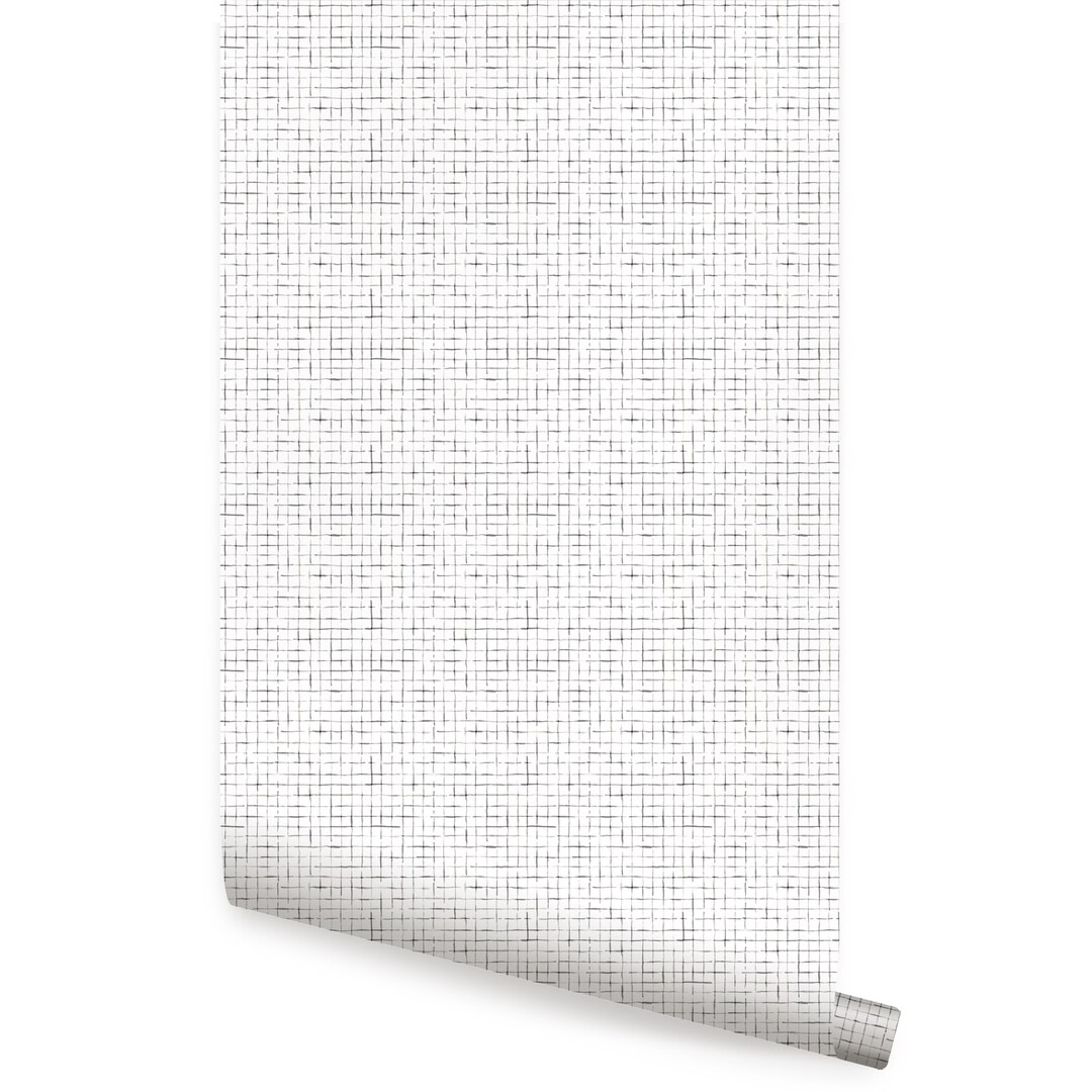 Crosshatch, Grey, Repositionable Wallpaper - Etsy UK
