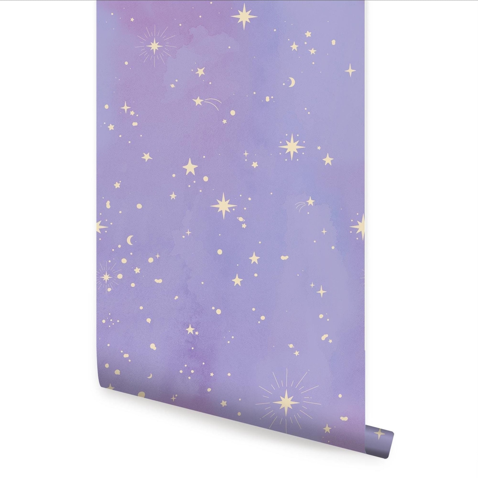 Stargazing Wall Covering | Dreamy Lilac | Peel 'n Stick or Unpasted ...
