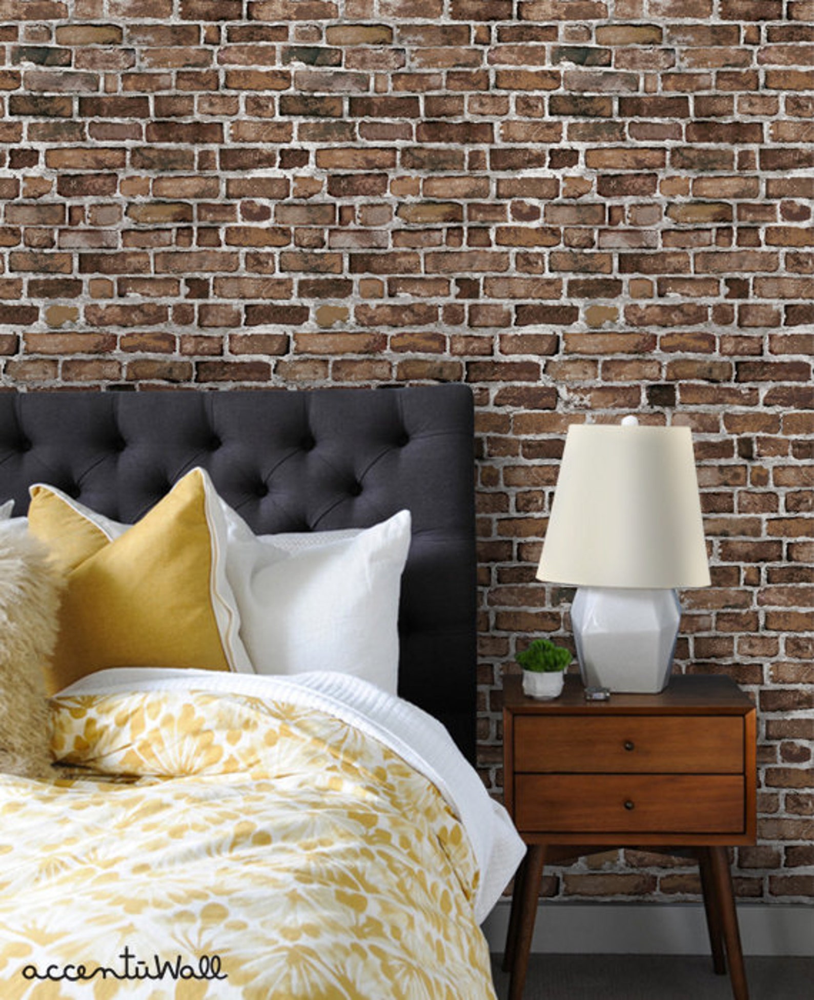 Brown Brick Wallpaper Repositionable - Etsy