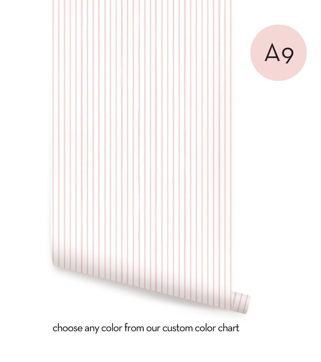 Painted Vertical Lines Wall Covering | Custom Color | Peel and Stick or ...