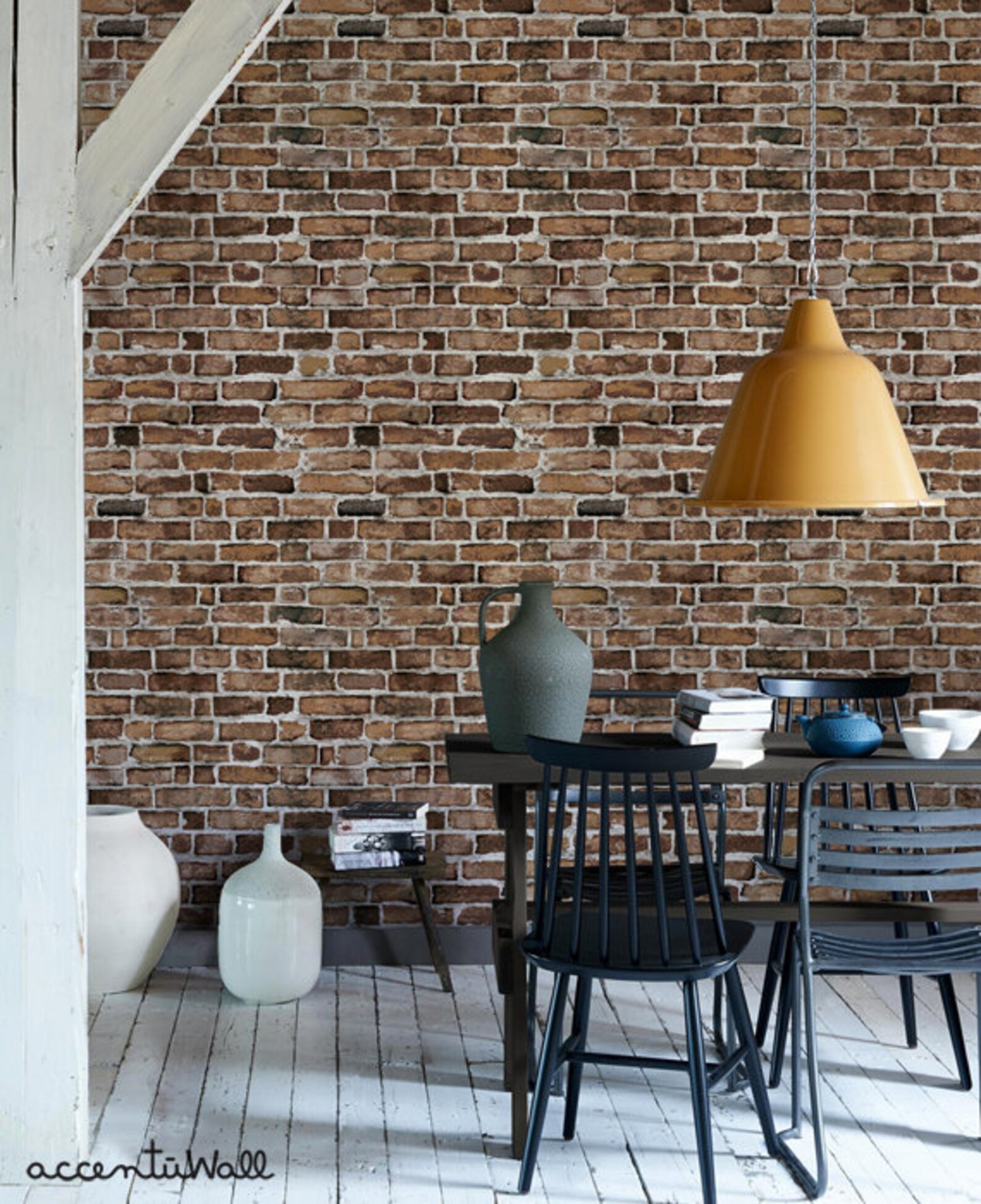 Brown Brick Wallpaper Repositionable - Etsy