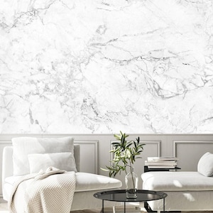 Marble White, Marble Extra Large Wall Art, Wall Mural - Etsy