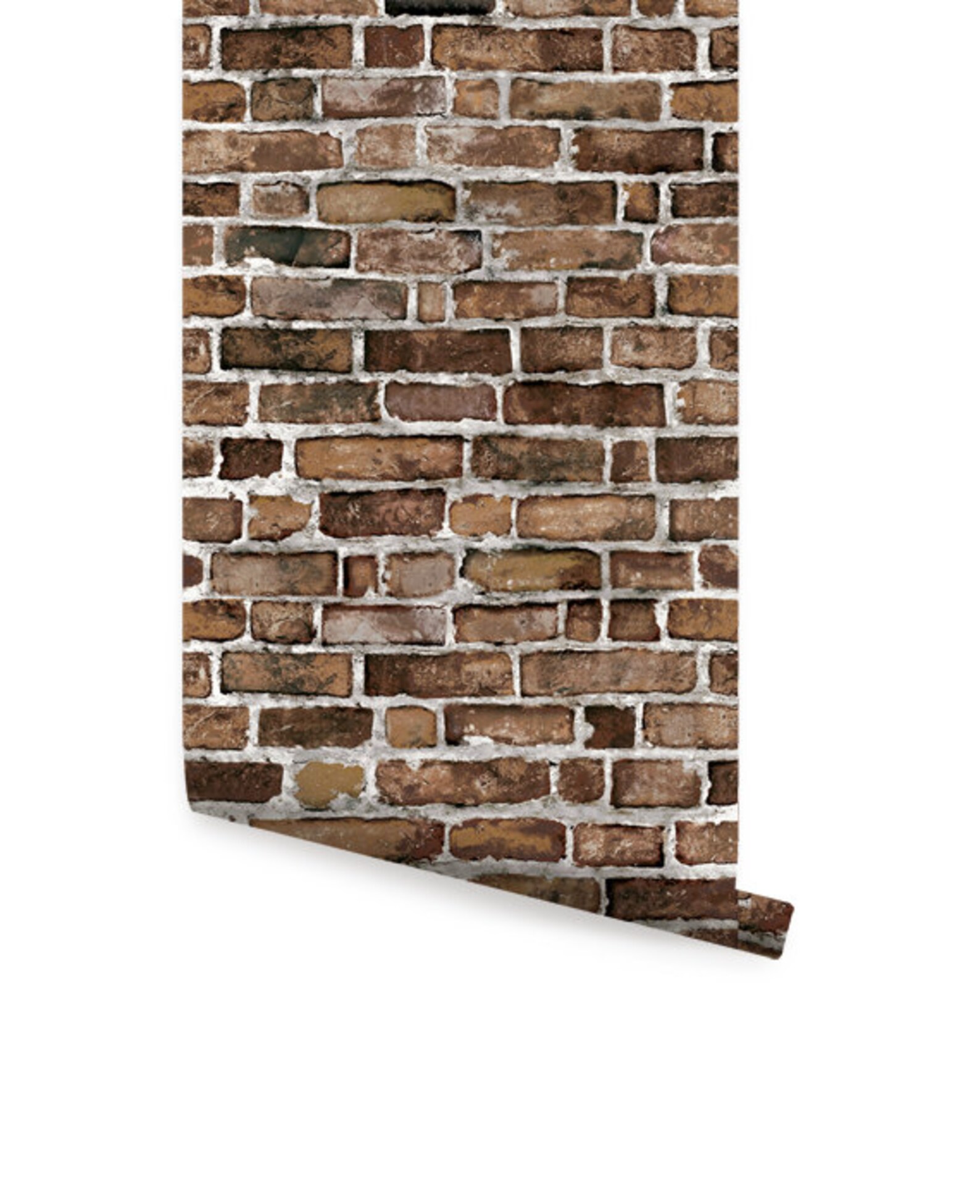 Brown Brick Wallpaper Repositionable - Etsy