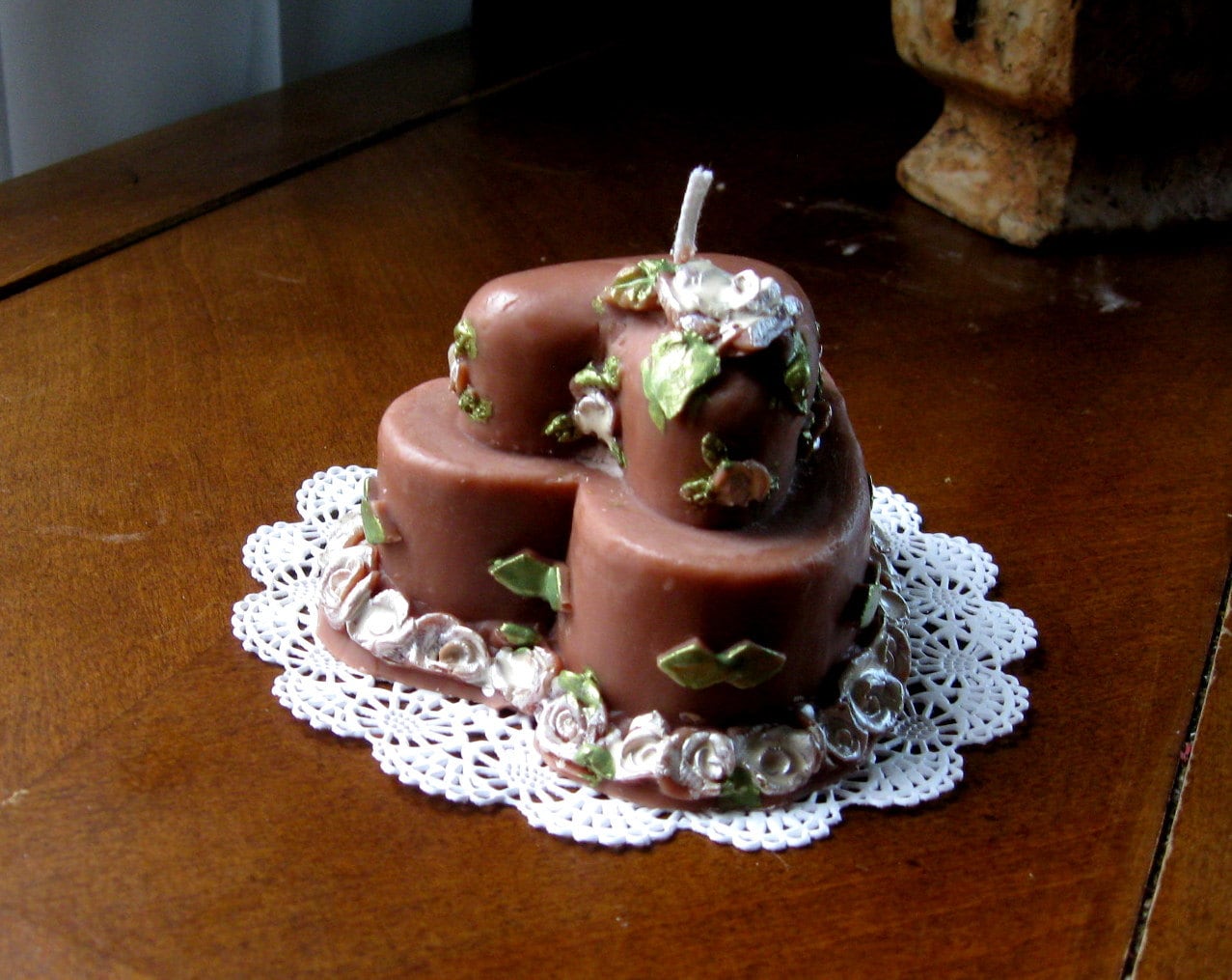 Dark Chocolate Heart Shaped Cake Candle | Etsy