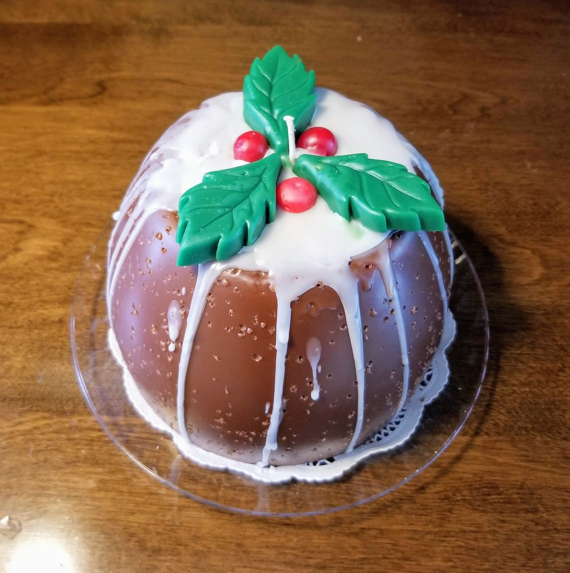 Plum Pudding Cake Soy Wax Candle: Realistic Holiday Centerpiece - Etsy