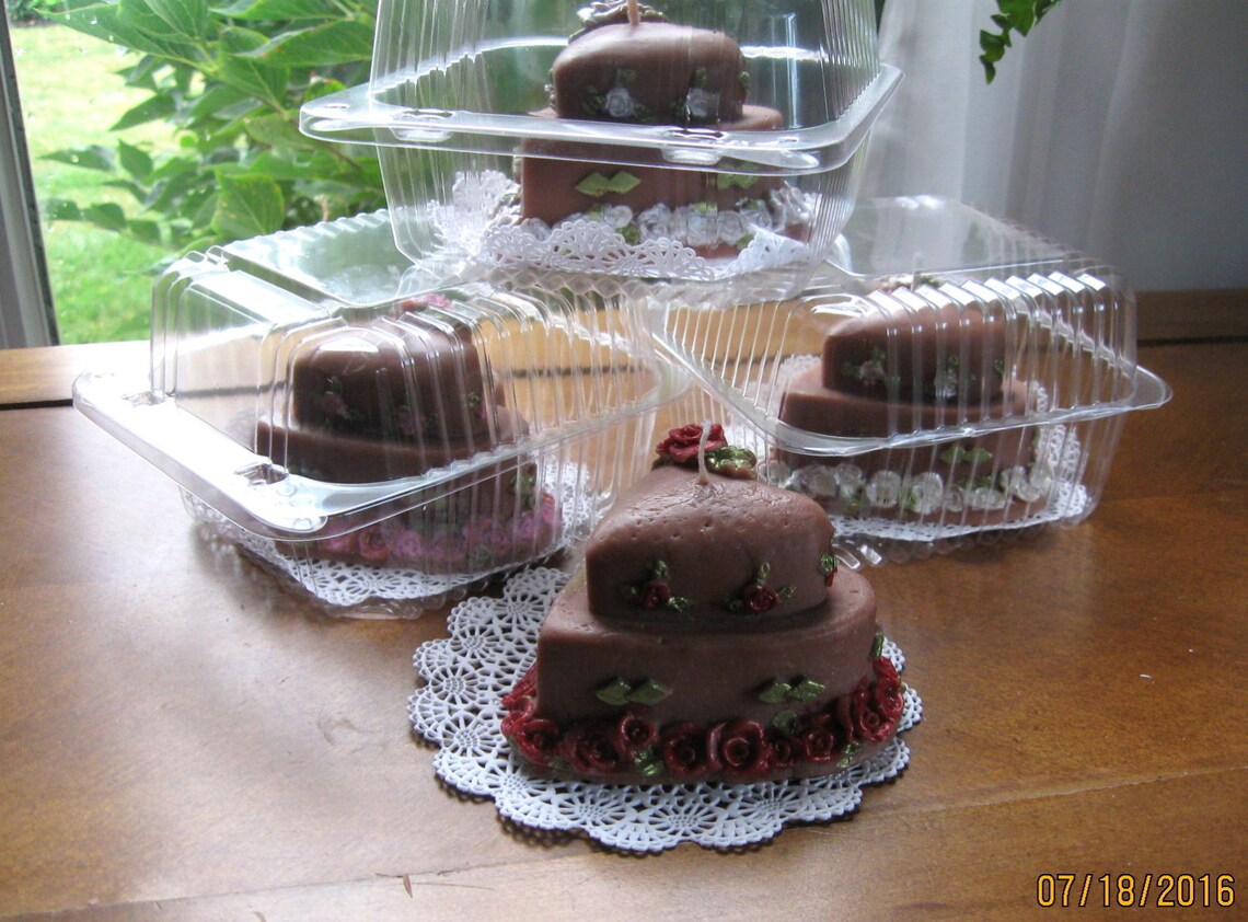 Dark Chocolate Heart Shaped Cake Candle - Etsy