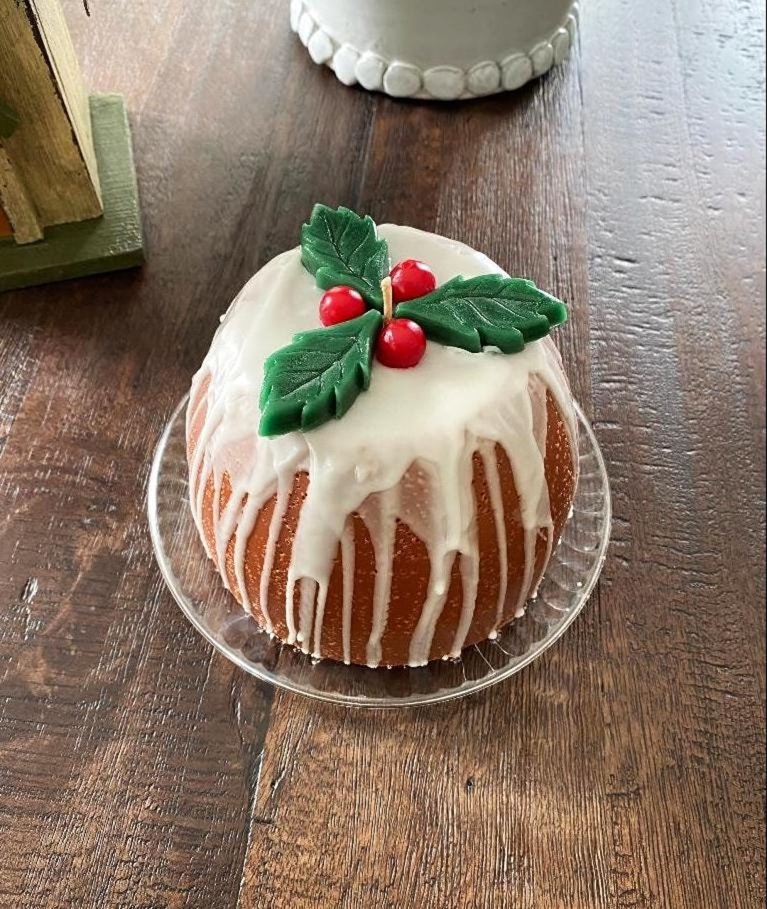 Plum Pudding Cake Soy Wax Candle: Realistic Holiday Centerpiece - Etsy