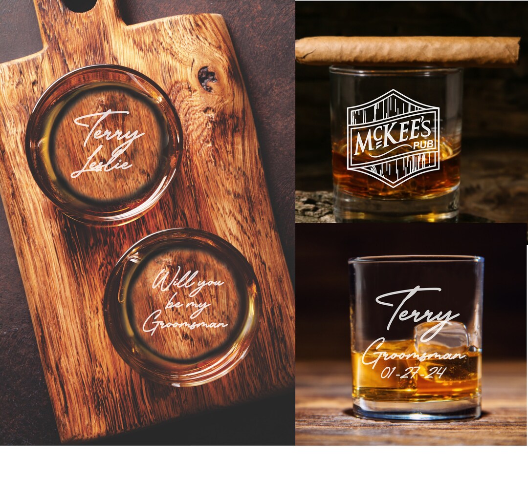 Custom Laser Engraved Whiskey Glass, Personalized Bourbon Glass for ...