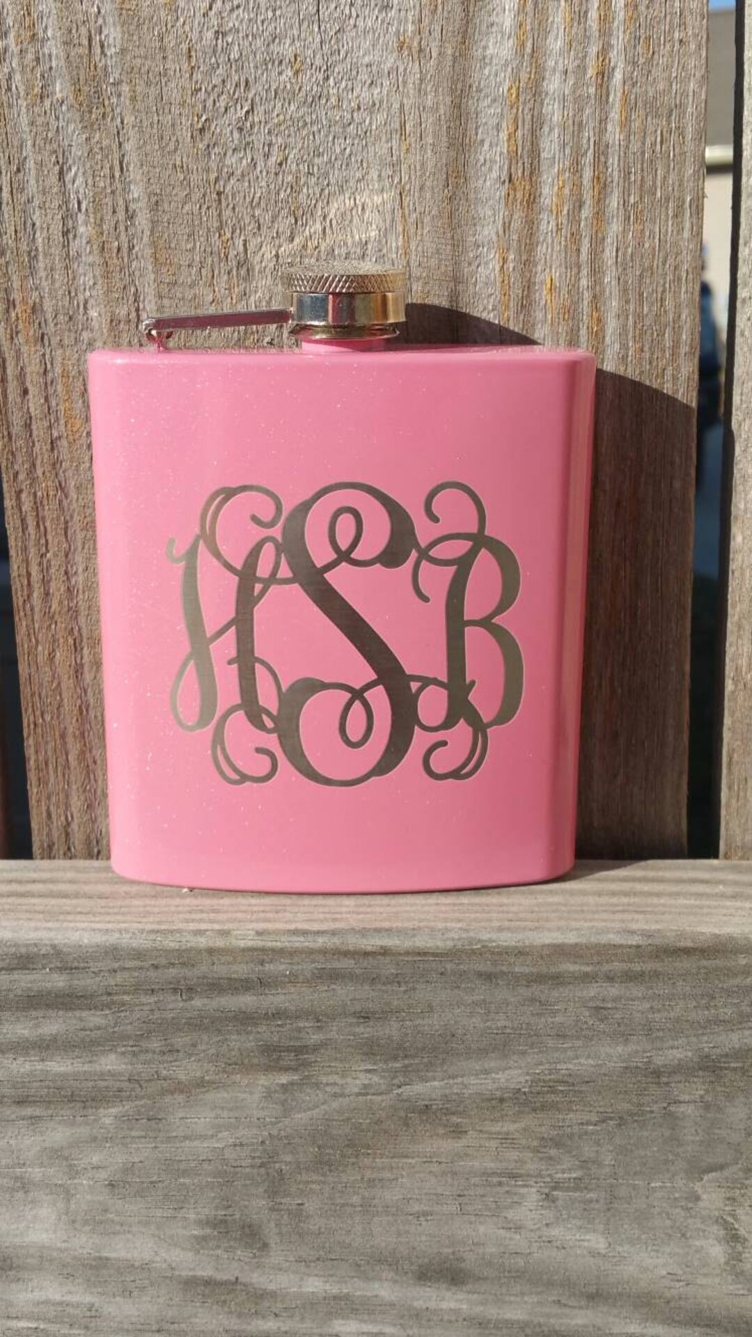 Bridesmaid Flask, Pink Glitter Flask, Bridesmaid Gift, Monogrammed ...