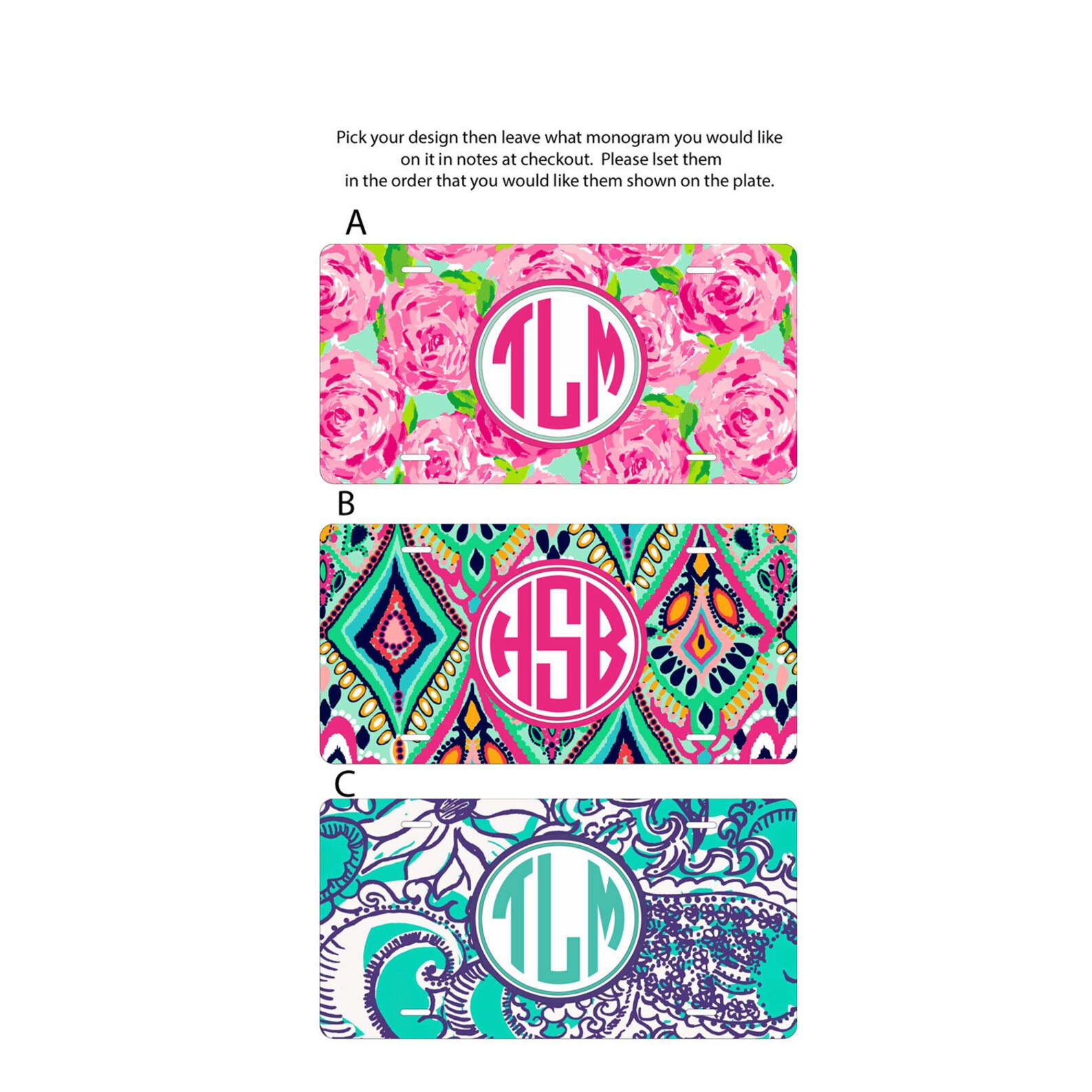 Personalized Gift Car Tag Monogrammed License Plate Car | Etsy