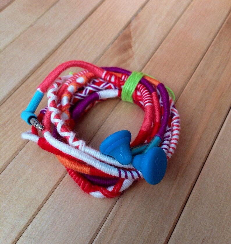 Wrapped Colorful Earbuds Handwrapped Multicolor Earbuds - Etsy