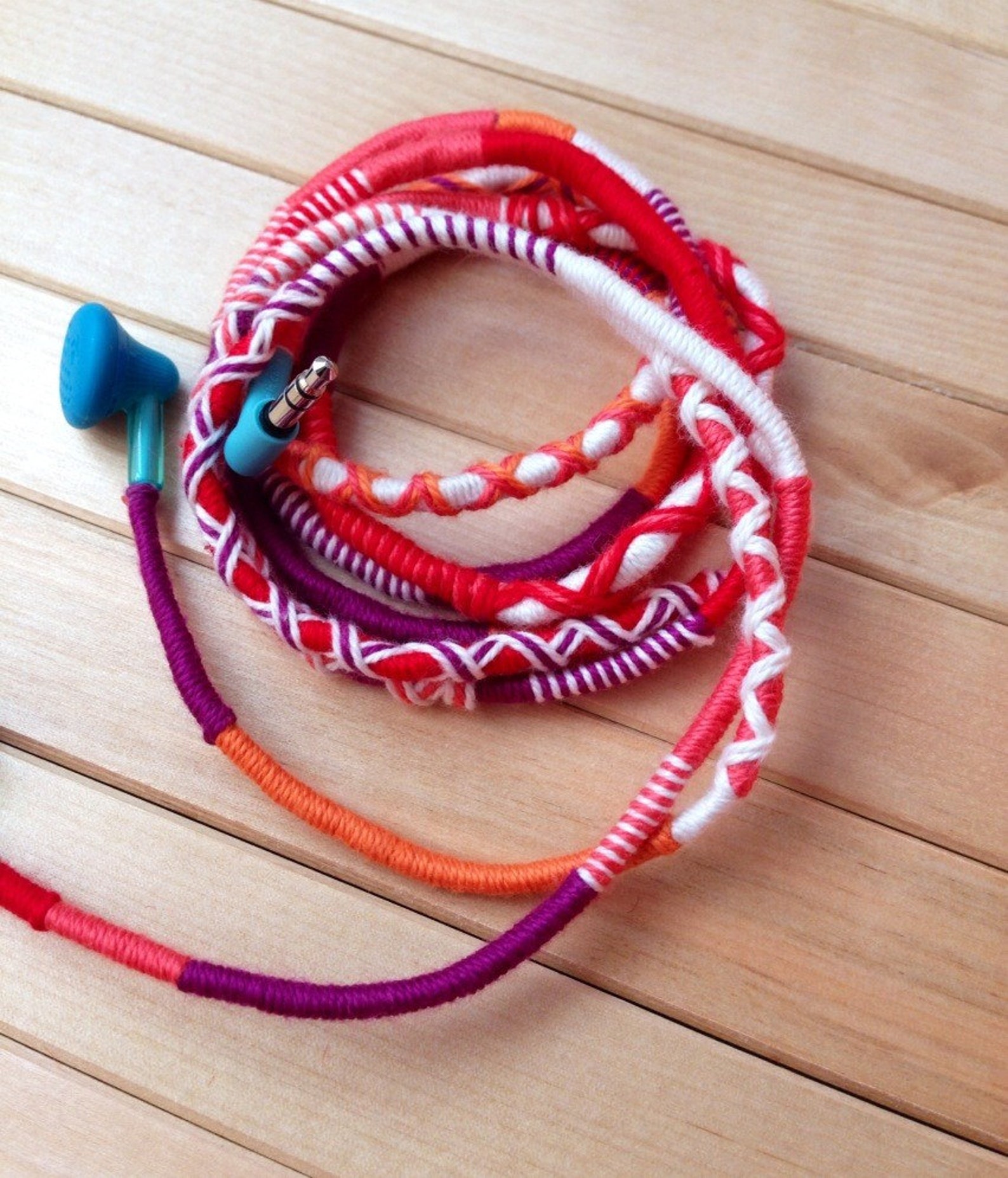 Wrapped Colorful Earbuds Handwrapped Multicolor Earbuds - Etsy